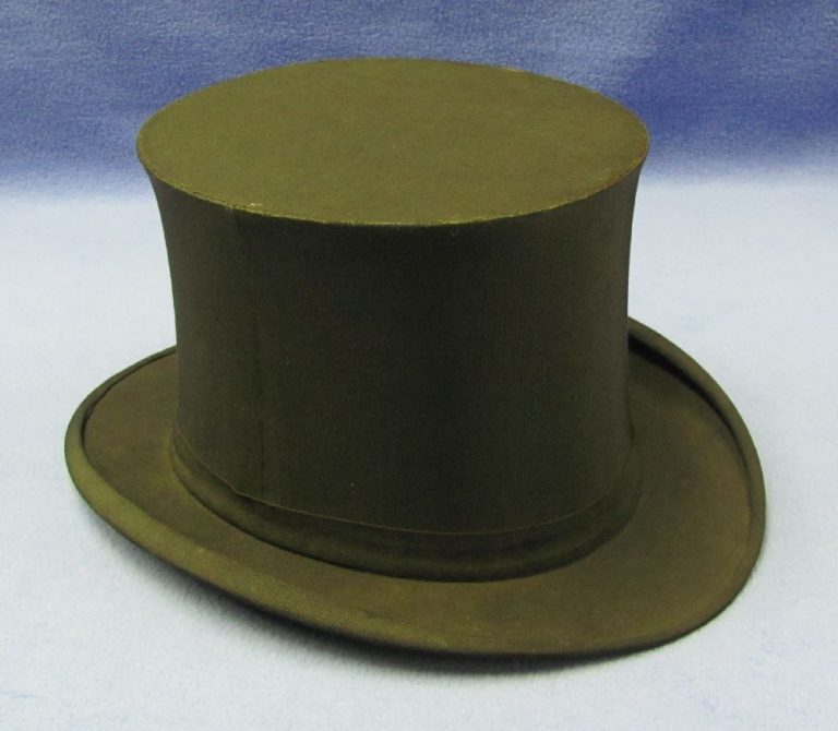 Antique English Collapsible Black Top Hat (Pemberton - London ...