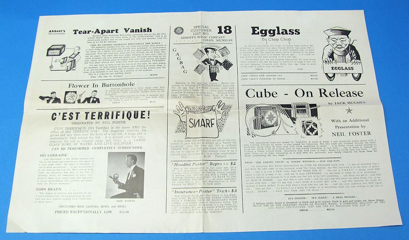 Vintage Abbott's Ad Flyer Special Customer List #18 From Early 1960's ...