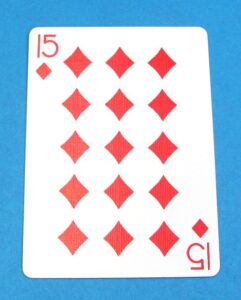 15 of Diamonds Card (Bicycle Red Back) | Winkler's Magic Warehouse