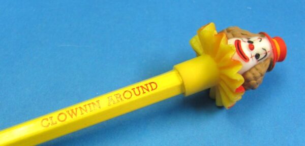 Vintage Unsharpened Clown Pencil With Topper "Clownin Around" | Winkler ...