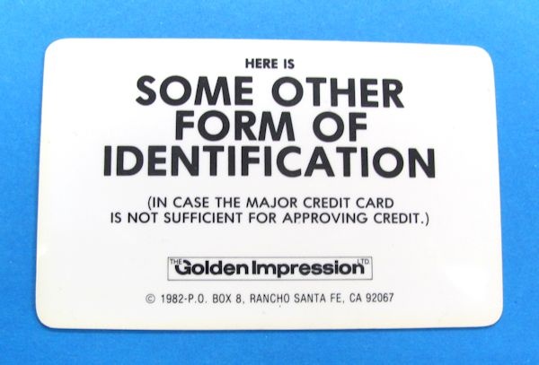 Major Credit Card Gag Card | Winkler's Magic Warehouse