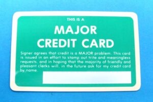 Major Credit Card Gag Card | Winkler's Magic Warehouse